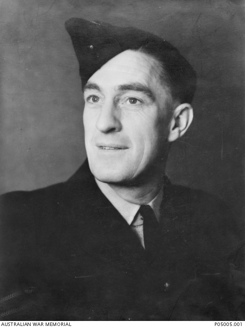 Studio portrait of 27915 Flight Sergeant (Flt Sgt) Robert Andrew Henry Baker, Fitter IIE, RAAF ...