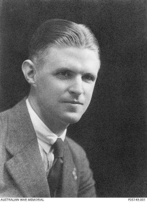 Studio portrait of Major John Linton Treloar dressed in civilian ...