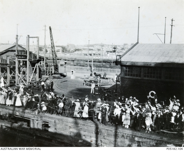 "Leaving Melbourne." Image from a large album of 86 pages containing ...