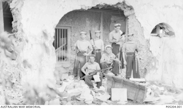 Informal portrait of six unidentified Australian sailors of HMAS ...