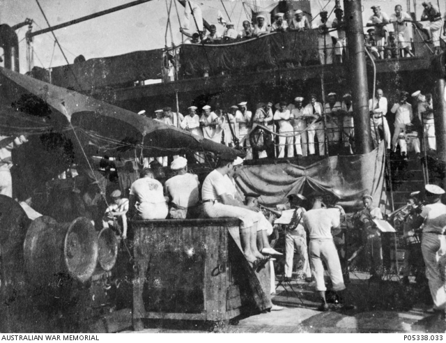 A Sunday concert on the deck of the German armed merchant raider, SMS ...