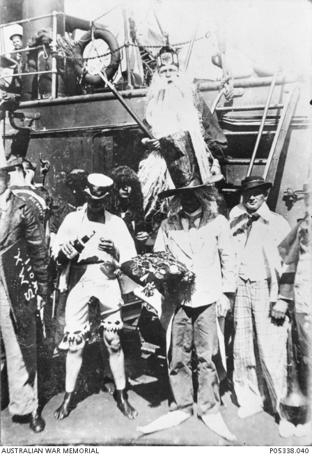 Crossing the line ceremony aboard the German armed merchant raider, SMS ...
