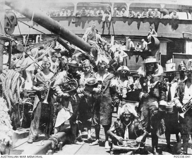 Crossing the line ceremony aboard the German armed merchant raider, SMS ...