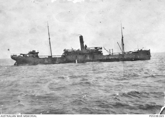 Starboard side view of the 6557 ton Japanese freighter, Hitachi Maru ...