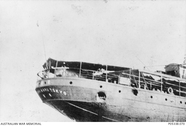 Starboard stern view of the 6557 ton Japanese freighter, Hitachi Maru ...