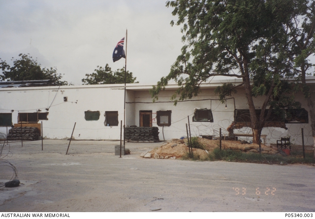 The front entrance to the building used as living quarters by the ...