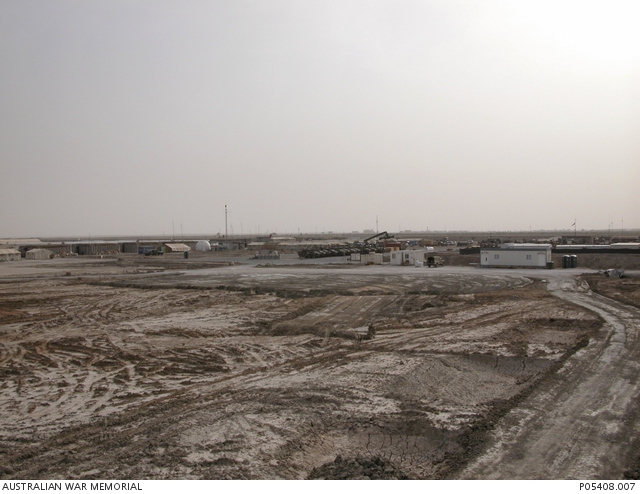 Looking towards the hospital area inside of Camp Smitty from the ...