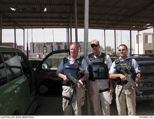 Two British and an American (centre) members of the Armour Core, a UK ...