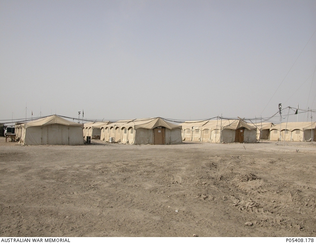 Tents used by Australian troops of the Al Muthanna Task Group (AMTG) in ...