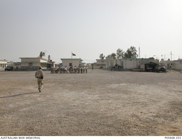 Members of the 603rd Battalion, Iraqi Army, gathered on the parade ...