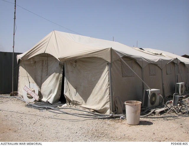 The pay as you use internet access tent at Camp Smitty. Camp Smitty was ...