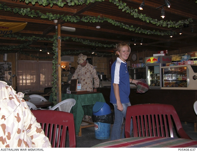 Informal portrait of one of the Dutch female civilians who ran the ...
