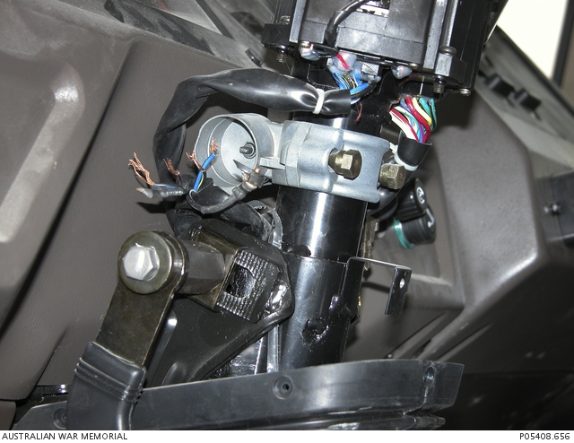 The steering column of a mobile health truck, purchased with the help ...