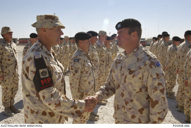 Warrant Officer Class 1 (WO1) Greg Westhead receiving his Australian ...