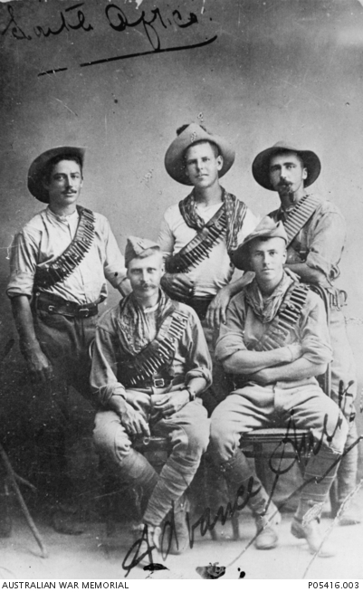 Studio group portrait of members of five members of the Imperial ...