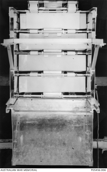 The rear of the window launching machine, Mk 1a, which is fully loaded ...