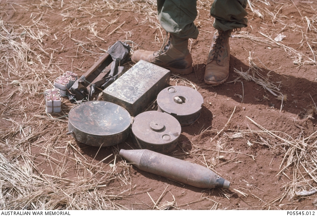 Explosives, battery packs and a triggering device which were recovered ...