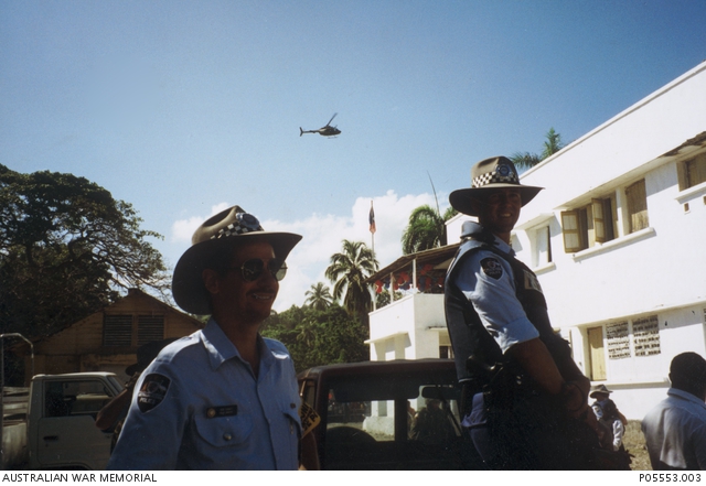 Constable Robert (Bob) Sobey (left) and another unidentified Australian ...