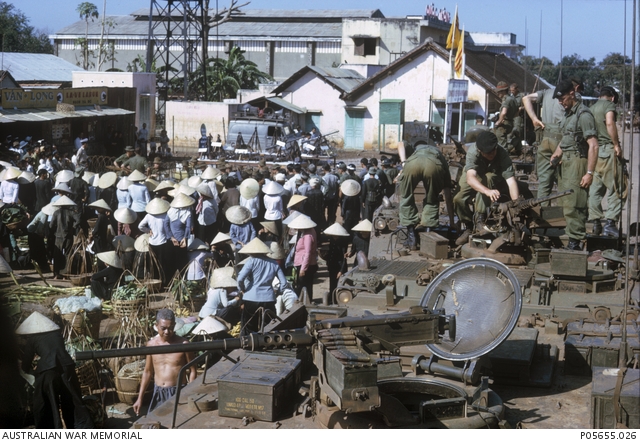 Display of weapons captured during the Battle of Long Tan on display at ...
