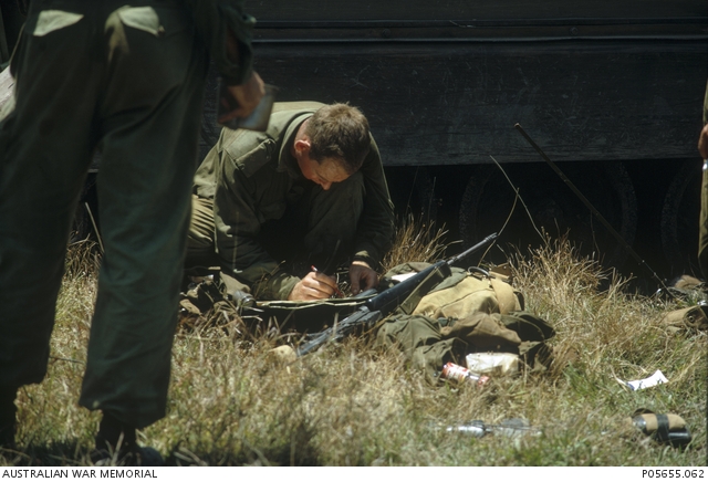 Artillery FO (Forward Observer) during Operation Bribie. | Australian ...