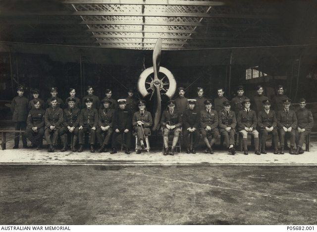 Group portrait of the first Royal Air Force Flying Training School ...