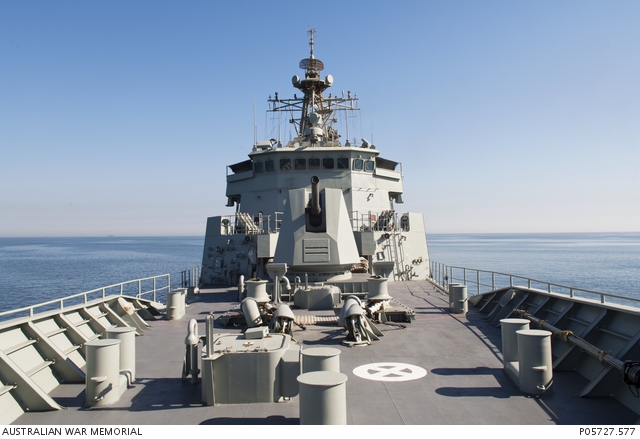 The bridge of HMAS Toowoomba. | Australian War Memorial