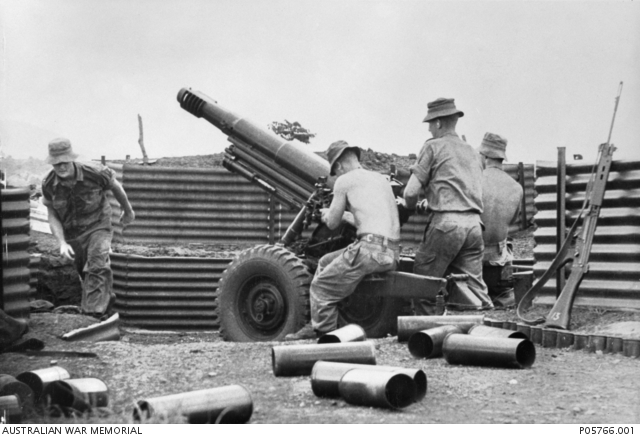 Gunners from 101 Field Battery conducting a fire mission in support of ...