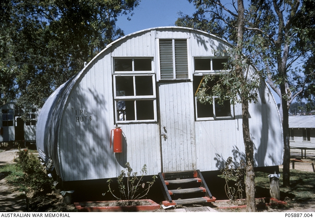 Interior of Hut 6, housing members of 1 Platoon, A Company, 11th ...