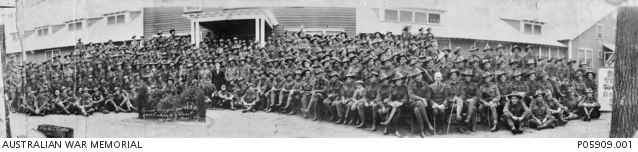 "Land Diggers in USA." Group portrait of Australian soldiers at Newport ...