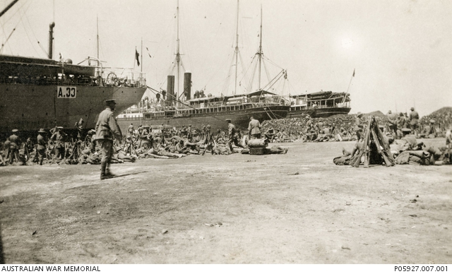 Units at Alexandria on 12 April 1915 awaiting embarkation for the ...