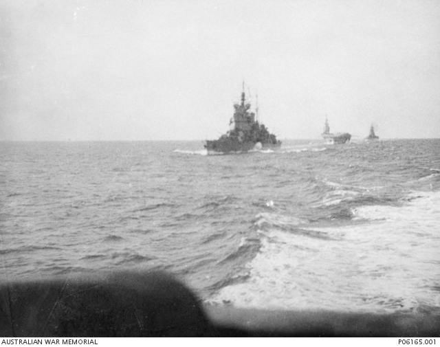 HMS Renown, HMS Victorious and HMS Rodney, taken from HMAS Quiberon en ...