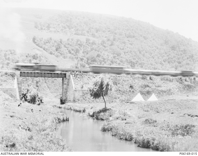 Train crossing the Toise River Bridge on the railway from Queenstown to ...