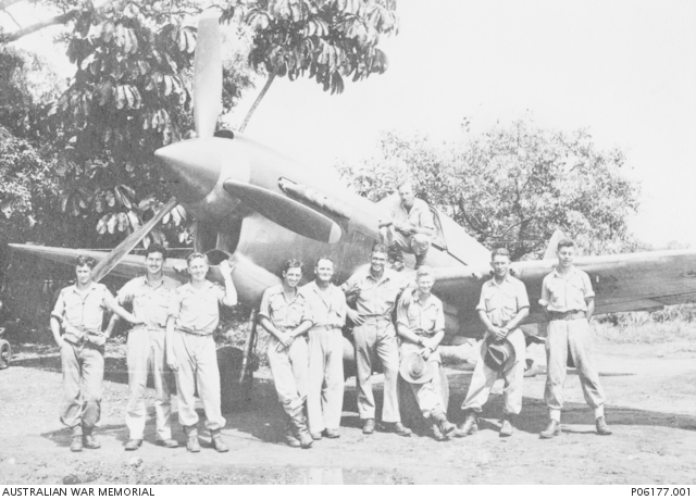 Group portrait of aircrew and ground staff of No. 86 (Kittyhawk ...