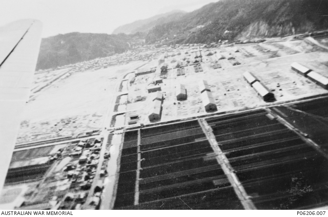 Aerial view of the British Commonwealth Occupation Force (BCOF) Base at ...