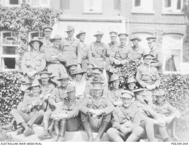 Informal group portrait of officers at the AIF Engineer Training Depot ...
