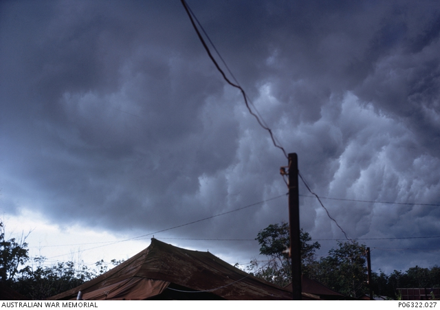 Heavy cloud mark the start of a storm over 1st Australian Task Force ...