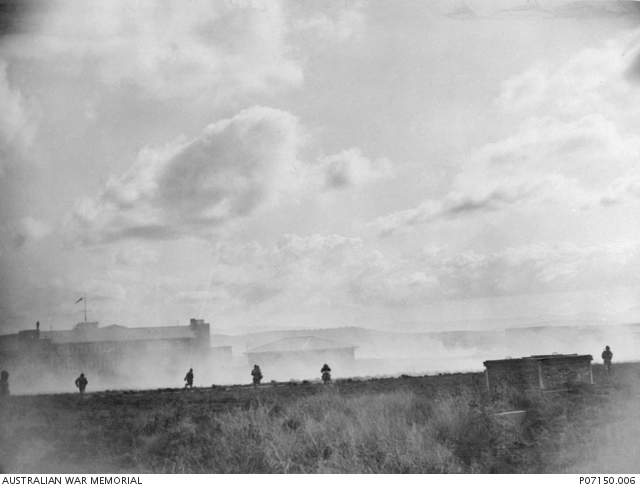 Soldiers taking part in a mock attack on RAAF Base Canberra (later RAAF ...