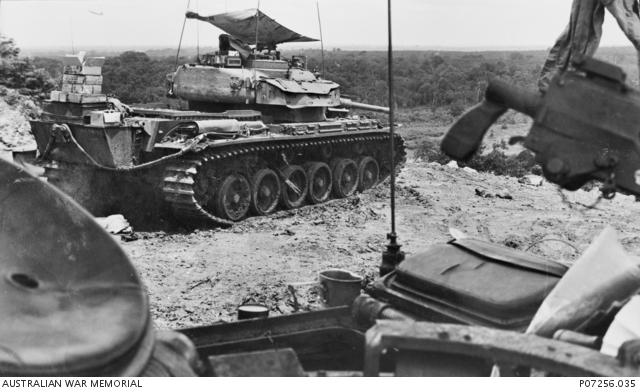 A pair of Australian Centurion Mk V/1 tanks of the 1st Armoured ...