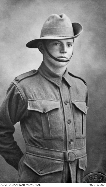 Studio portrait of 1058 Private John (Jack) Marsh, 41st Battalion, of ...
