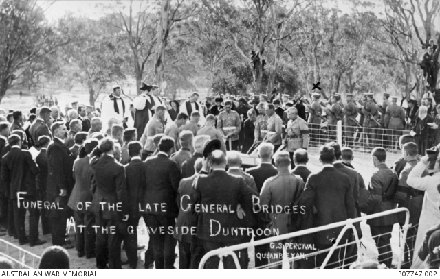 Funeral of Major General (Maj Gen) Sir William Throsby Bridges, KCB ...