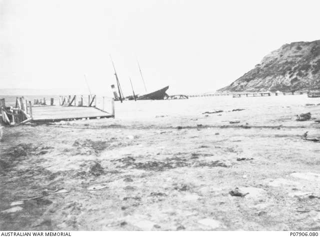 Turkish ships sunk by a British submarine, most probably the HMS E11 ...