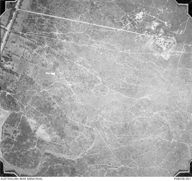 Aerial photograph of bombs falling from an RAF Consolidated Liberator ...