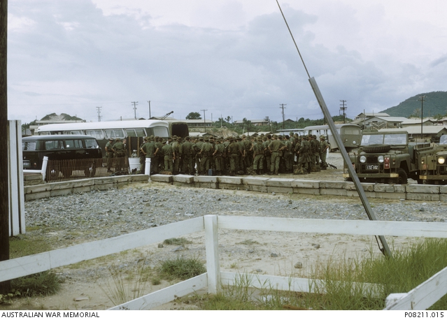 A group of soldiers from Nui Dat being briefed before visiting the ...