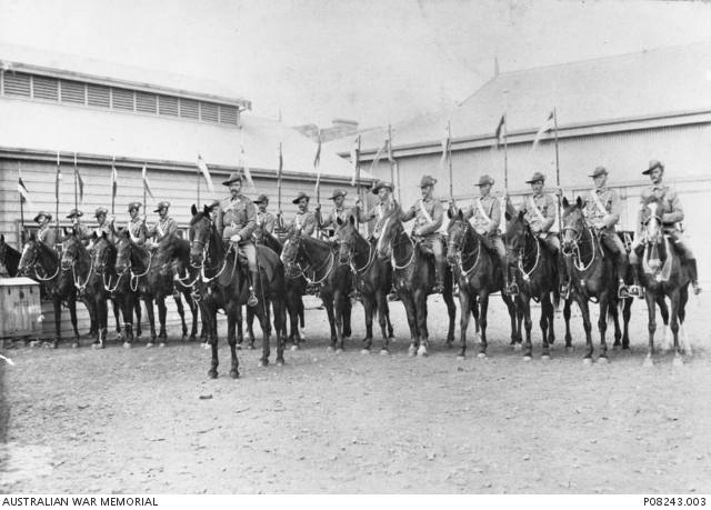 Group portrait of members of the New South Wales Lancers, mounted ...