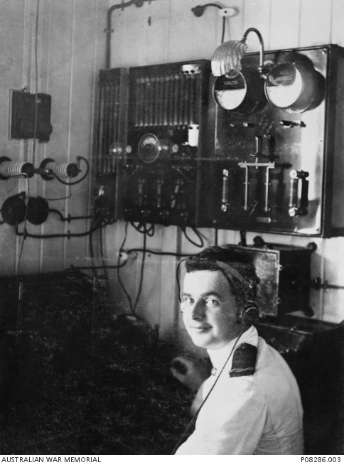 The Marconi room aboard HMAT Euripides (A14). The photograph was taken ...