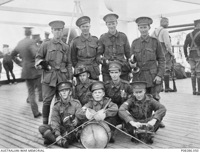 "Noise makers" aboard the troopship HMAT Euripides (A14). The ...