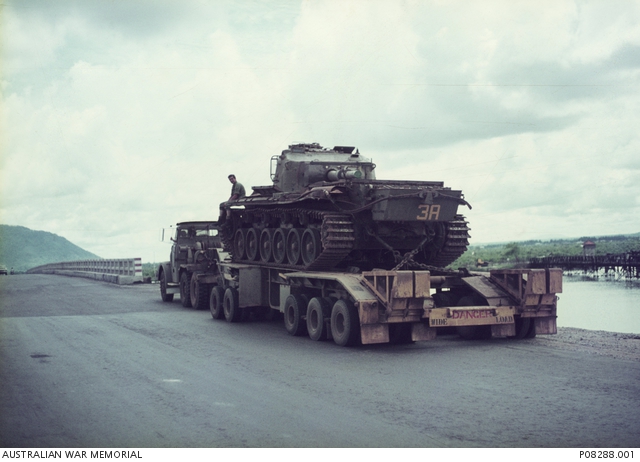 A damaged Centurion MkV/1 tank with the call sign three Alpha (3A ...