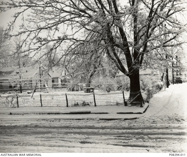 Monte Video army camp under snow. From the collection of Second ...