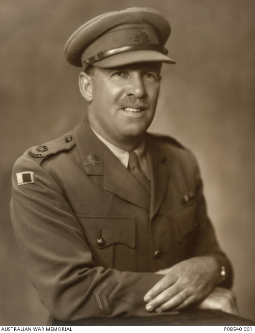 Studio portrait of NX114324 Major (Maj) Kenneth Ogilvie Preshaw, Army ...