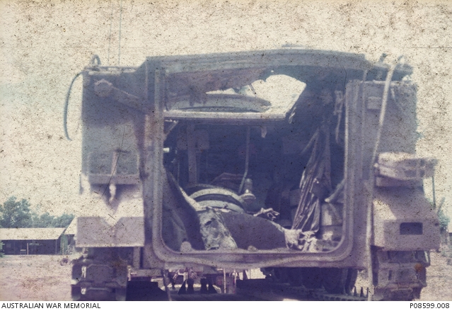 The APC crewed by 3786870 Lance Corporal Geoffrey William Strachan ...